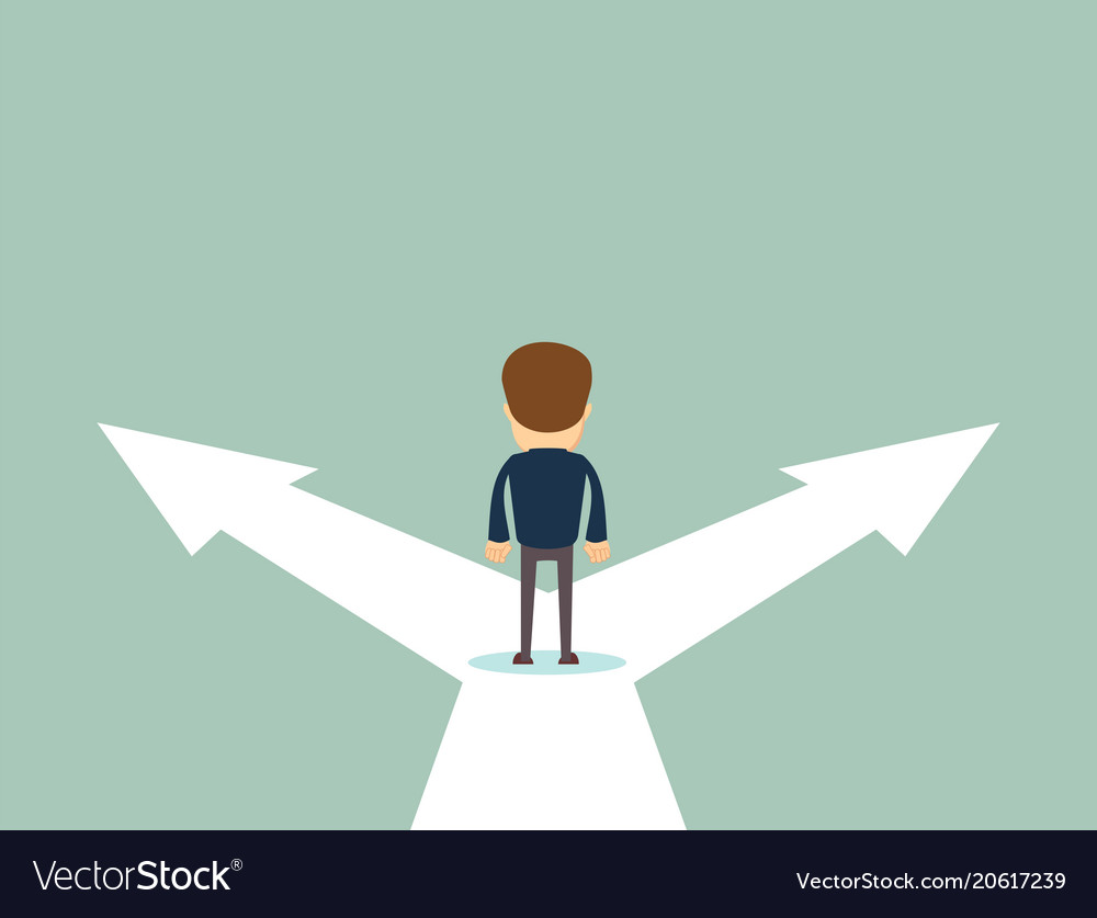 Crossroads Decision Making Royalty Free Vector Image