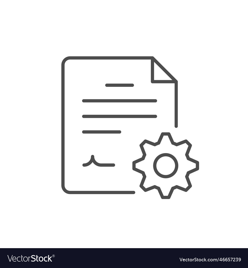 Document settings line outline icon Royalty Free Vector