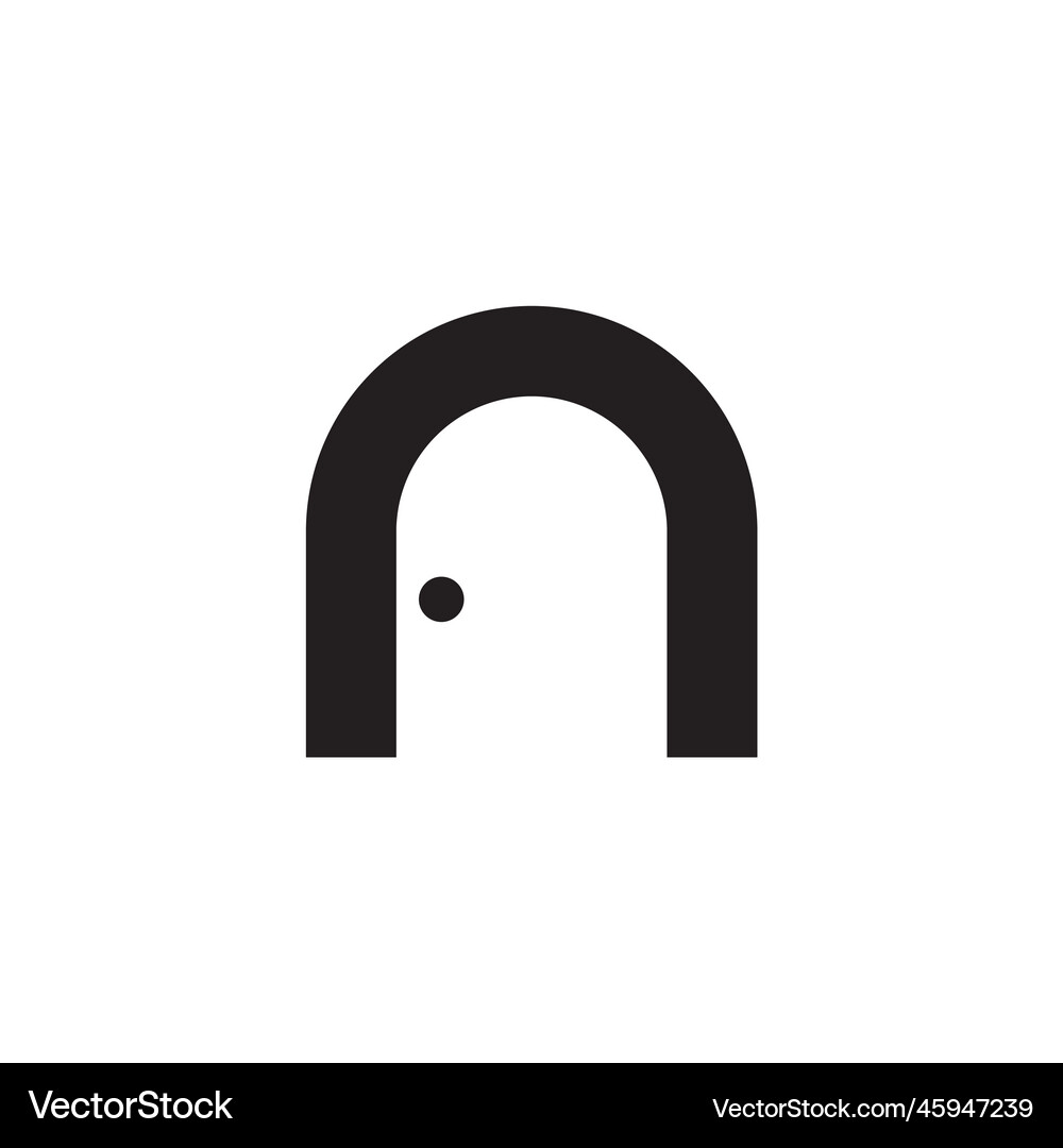 Door letter n logo design concept isolated Vector Image