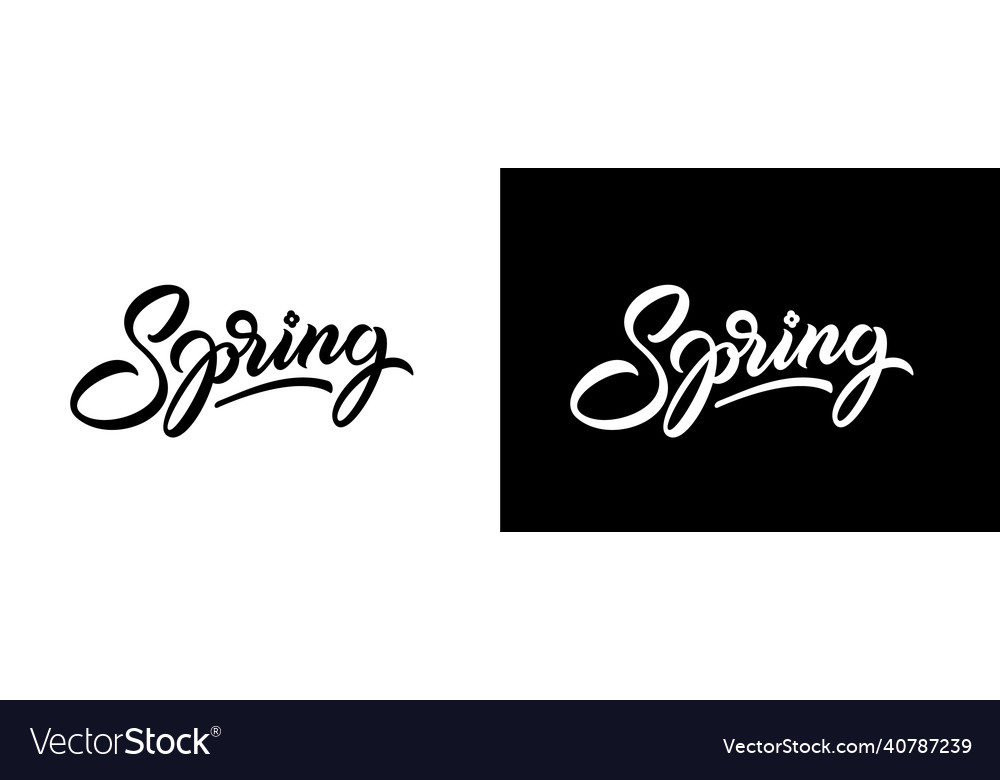 Handwritten lettering - spring Royalty Free Vector Image