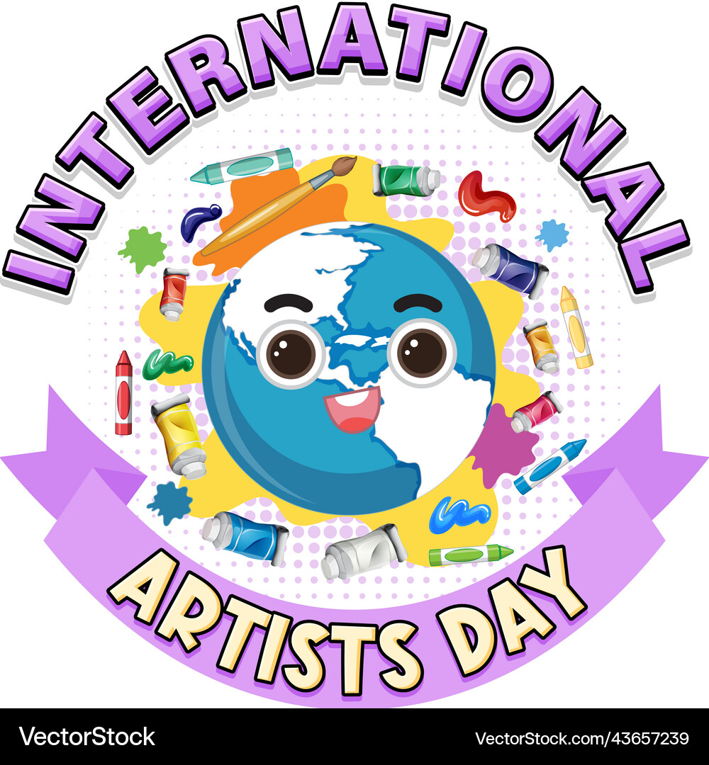 International artists day banner design Royalty Free Vector