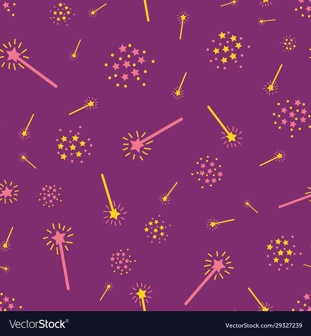 Magic wands and spells seamless pattern Royalty Free Vector