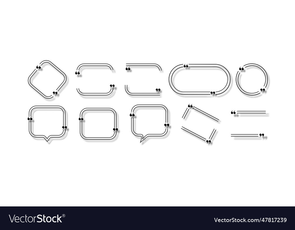 Quote box frames set isolated bubble speech Vector Image