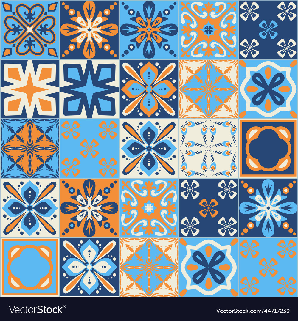 Square ceramic tile design seamless pattern Vector Image