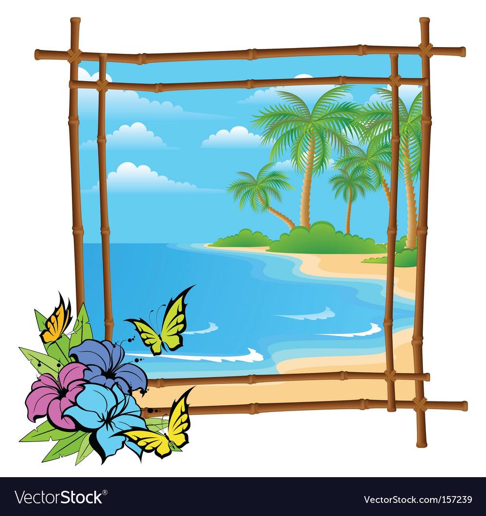 Tropical frame Royalty Free Vector Image - VectorStock
