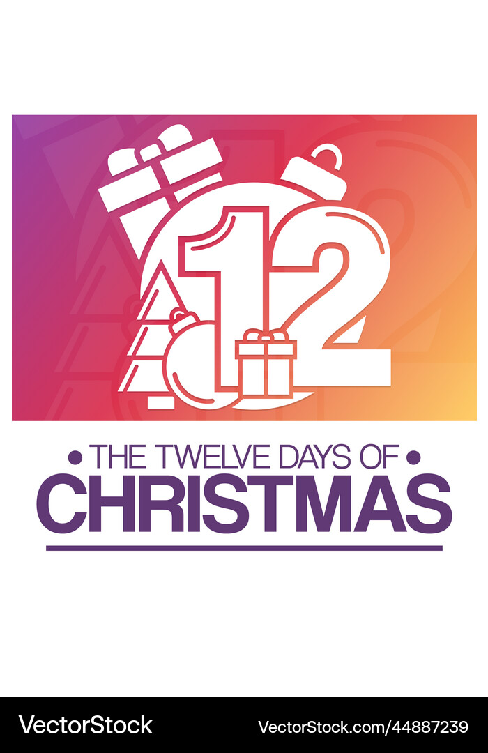 Twelve days of christmas Royalty Free Vector Image