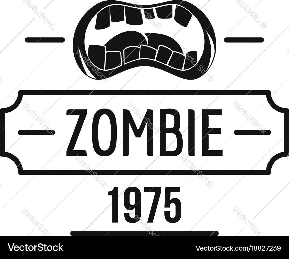 Zombie nightmare logo simple black style Vector Image