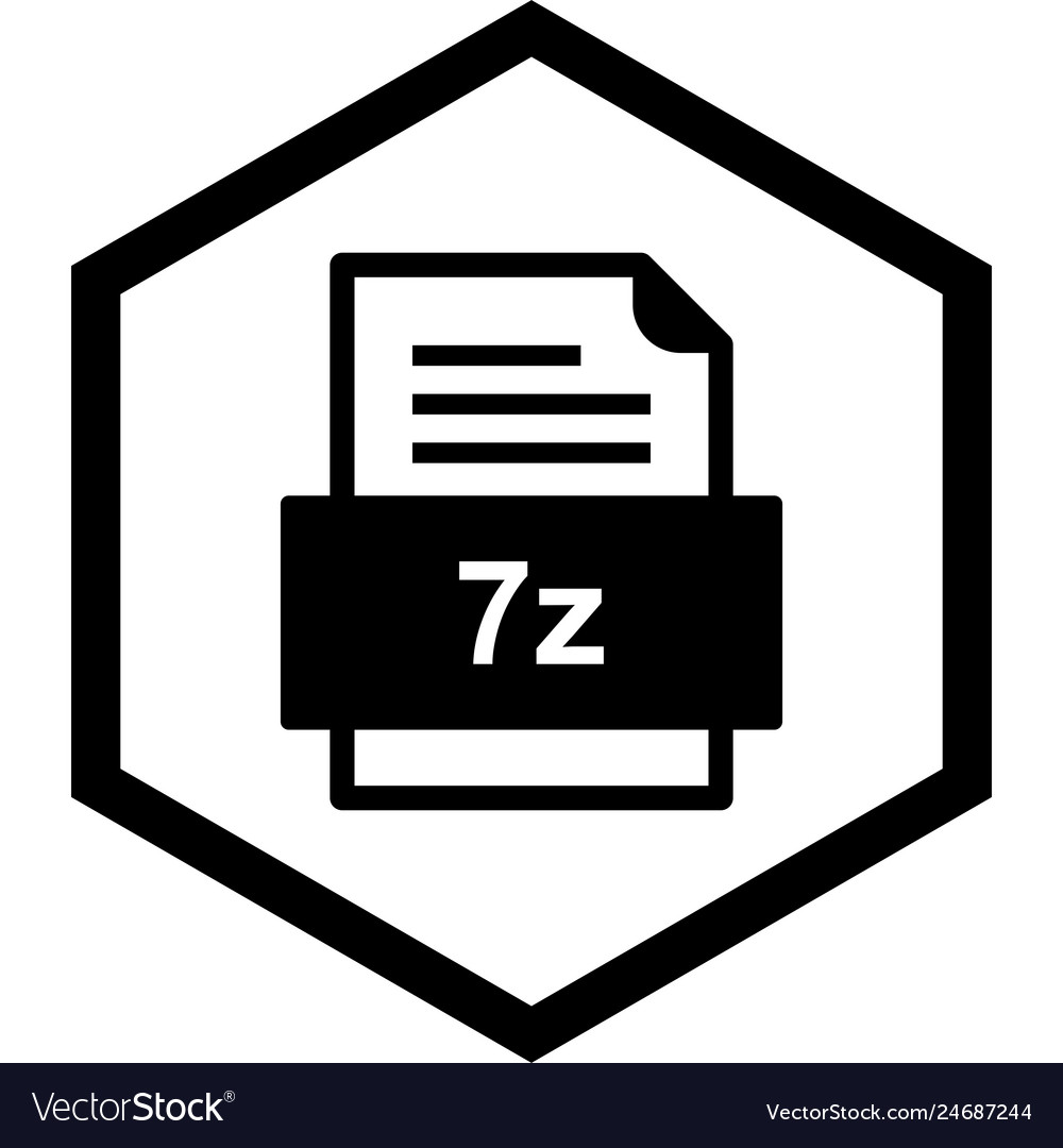 7z file document icon Royalty Free Vector Image
