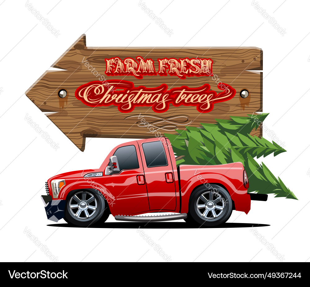 Farm fresh christmas trees poster Royalty Free Vector Image