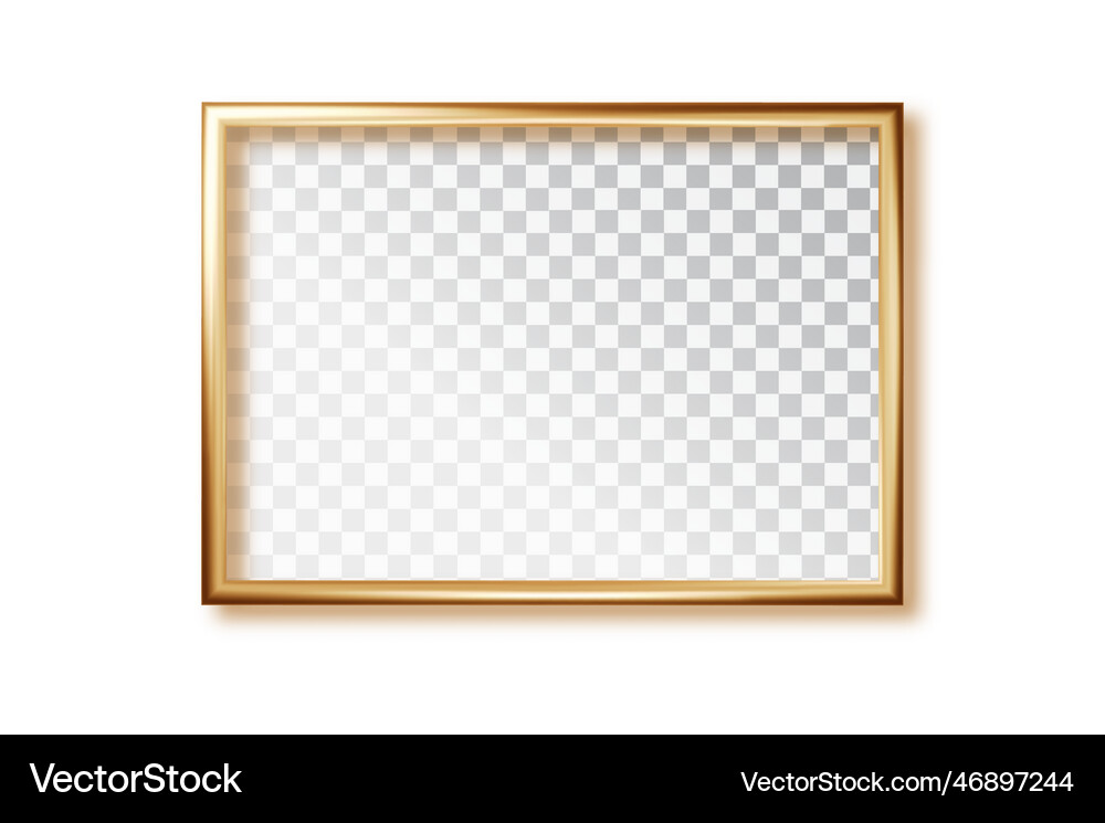 Square shiny gold frames realistic gold color Vector Image