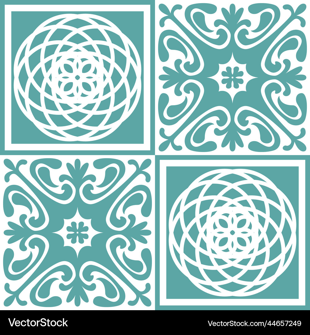 Azulejo spanish design ceramic tile imitation Vector Image