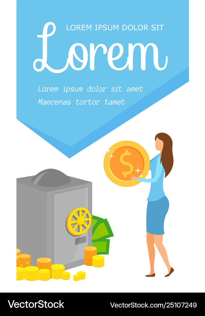 Banking deposit system flyer brochure template Vector Image