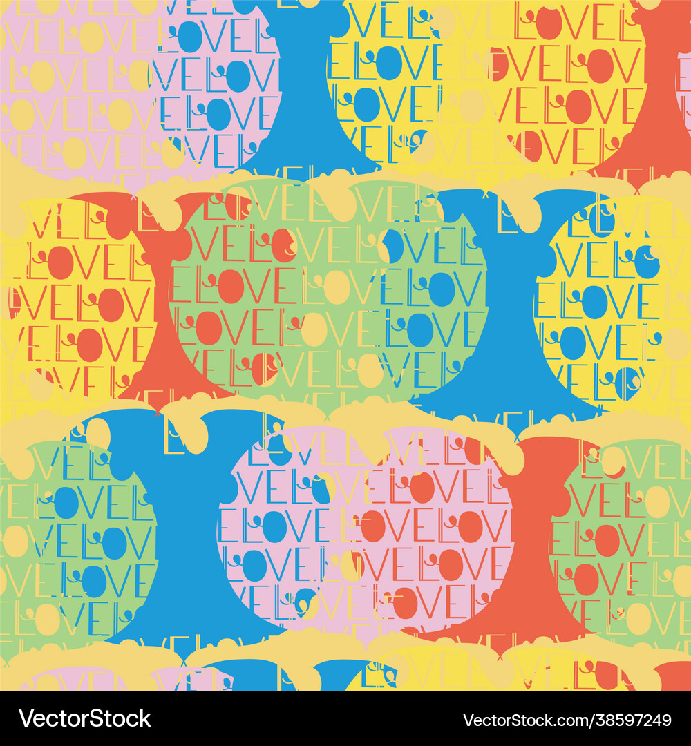 Bright colors with word love within heart Vector Image