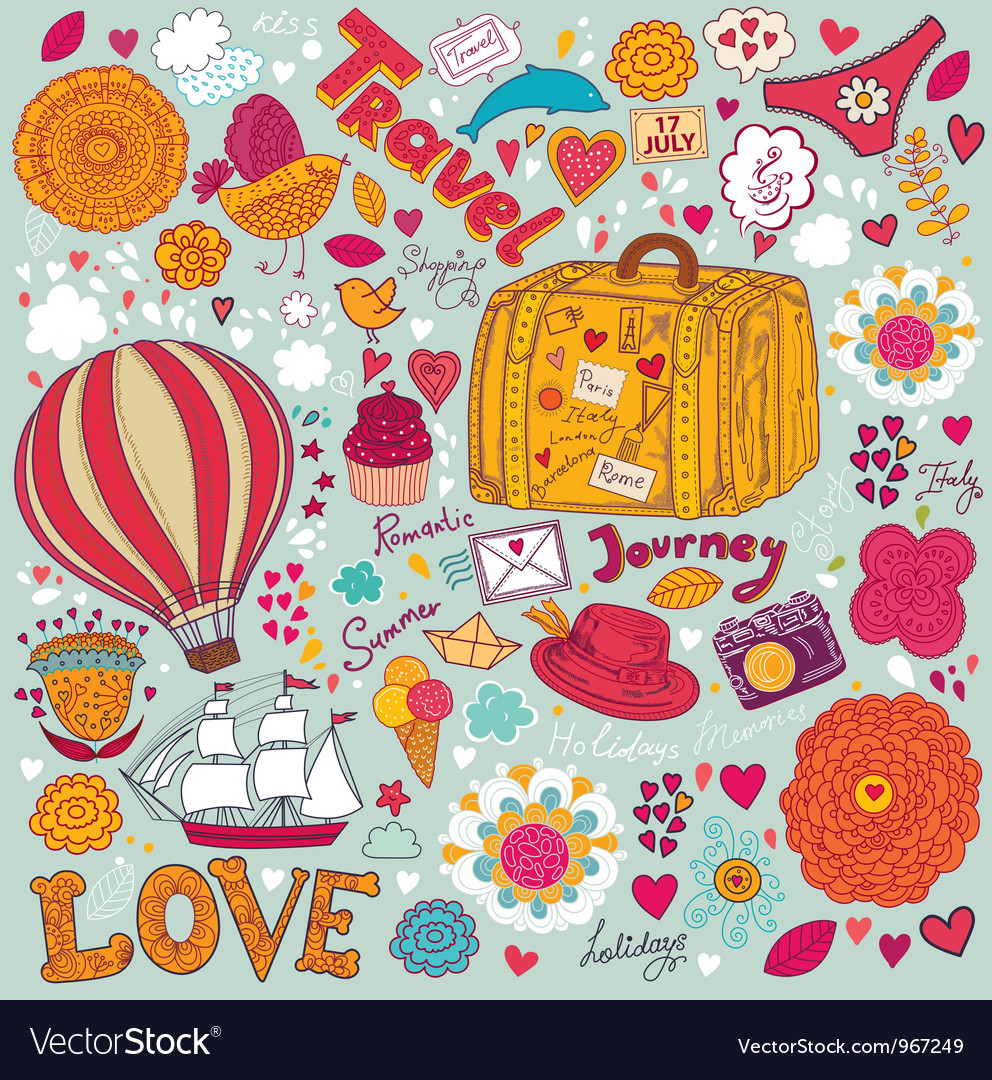 Decorative doodle background Royalty Free Vector Image