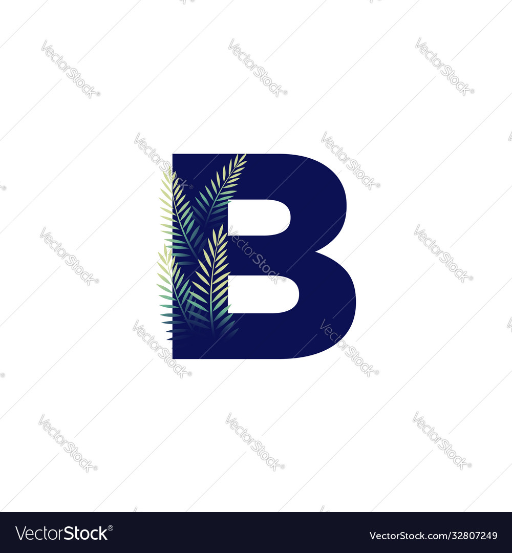 Initial logo b leaf Royalty Free Vector Image - VectorStock