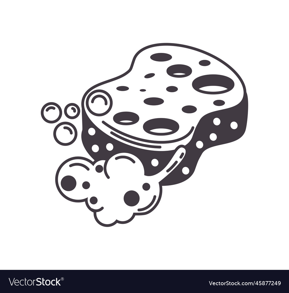 Sponge cleaning icon Royalty Free Vector Image