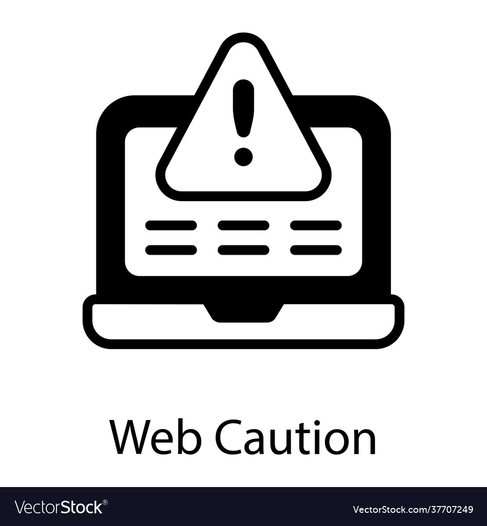 Web caution Royalty Free Vector Image - VectorStock