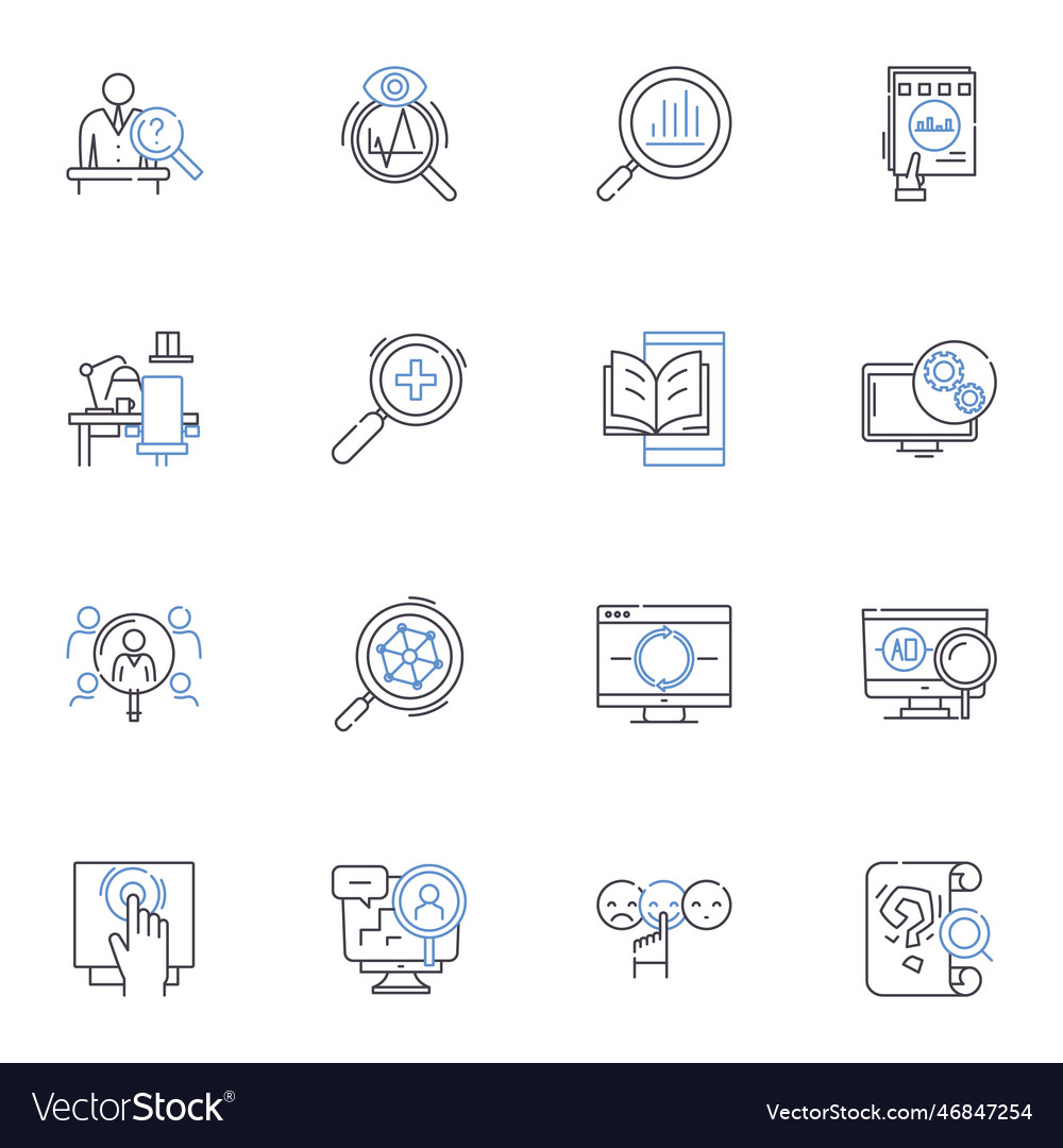 Experimentation line icons collection hypothesis Vector Image Experimentation line icons collection hypothesis Vector Image