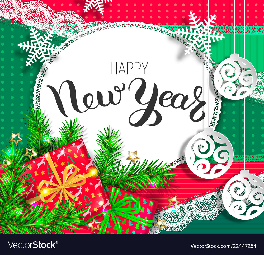 Happy New Year Bright Design Royalty Free Vector Image