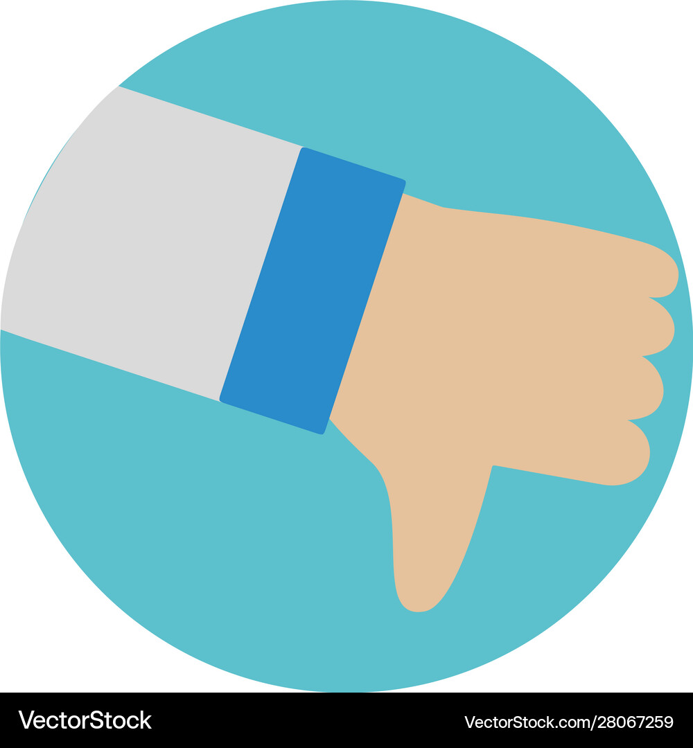 Social media hand dont like flat style icon Vector Image