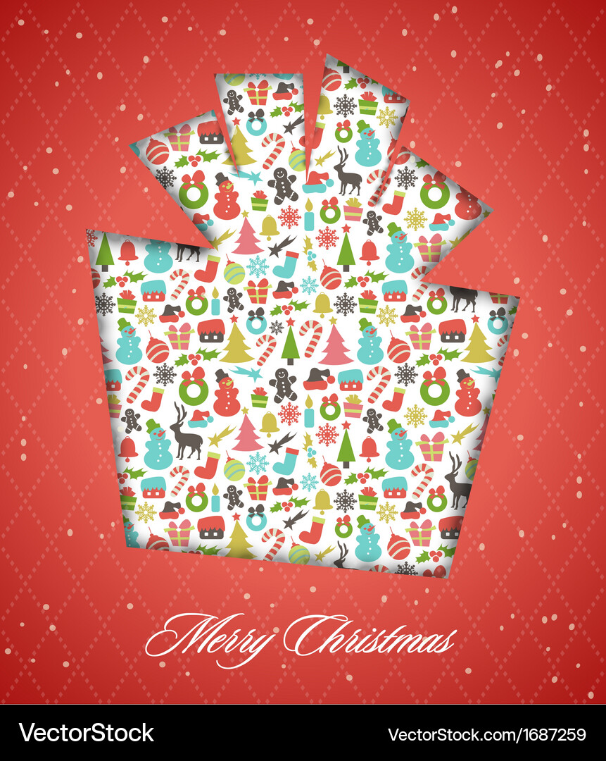 Stylized colorful christmas card Royalty Free Vector Image