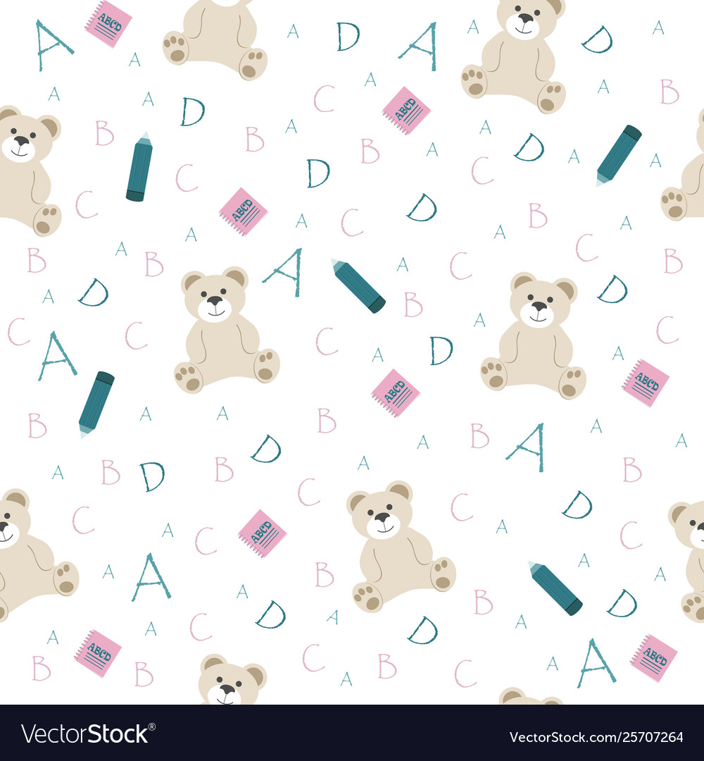 Cute school seamless pattern Royalty Free Vector Image