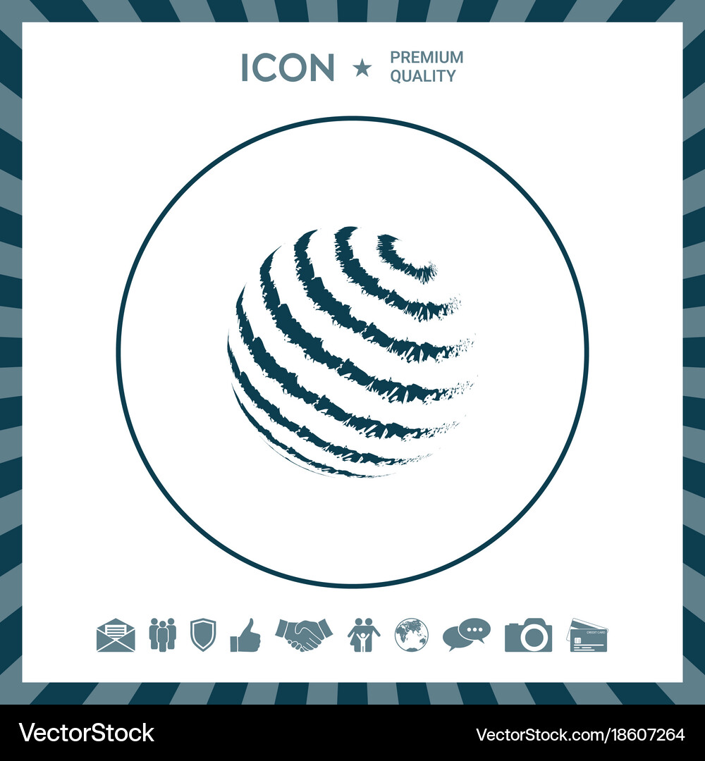 Earth logo design - textured stripes Royalty Free Vector