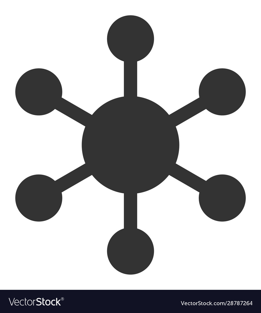Flat network node icon Royalty Free Vector Image