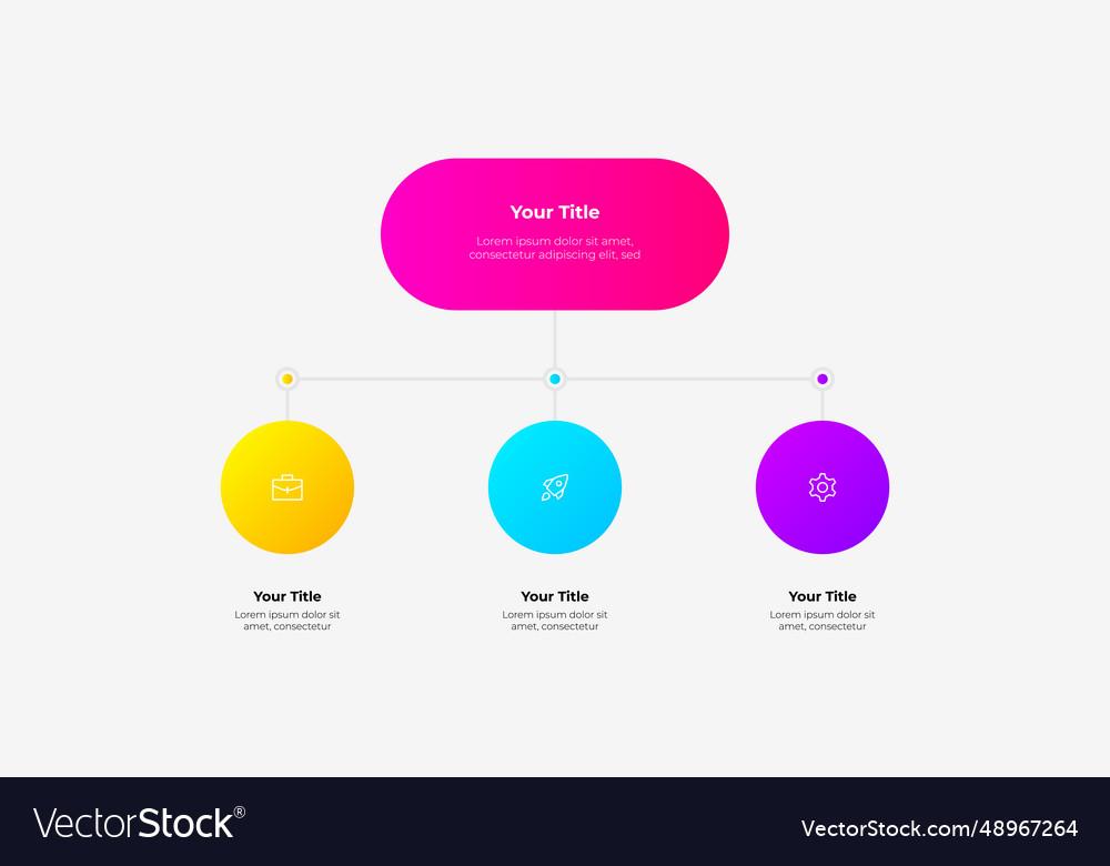 Flowchart diagram with central rounded Royalty Free Vector