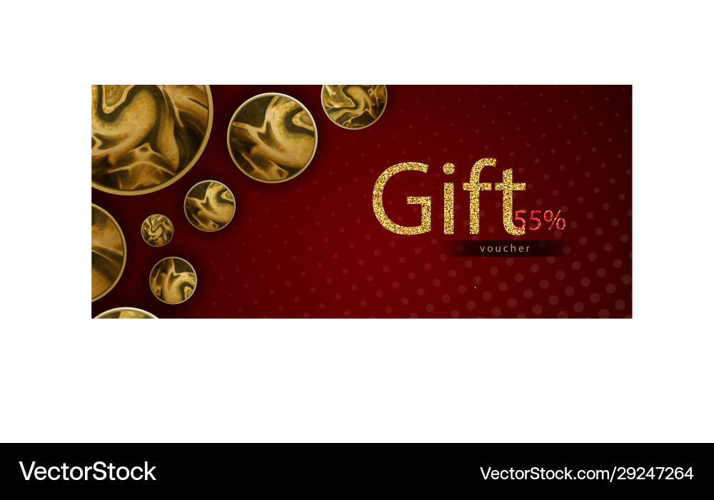 Gift voucher discount coupon banner Royalty Free Vector