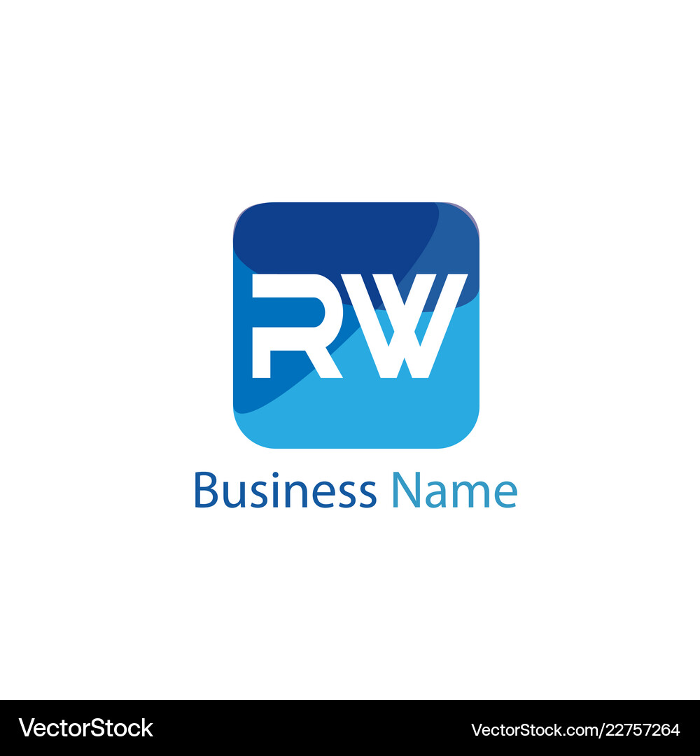 Initial letter rw logo template design Royalty Free Vector