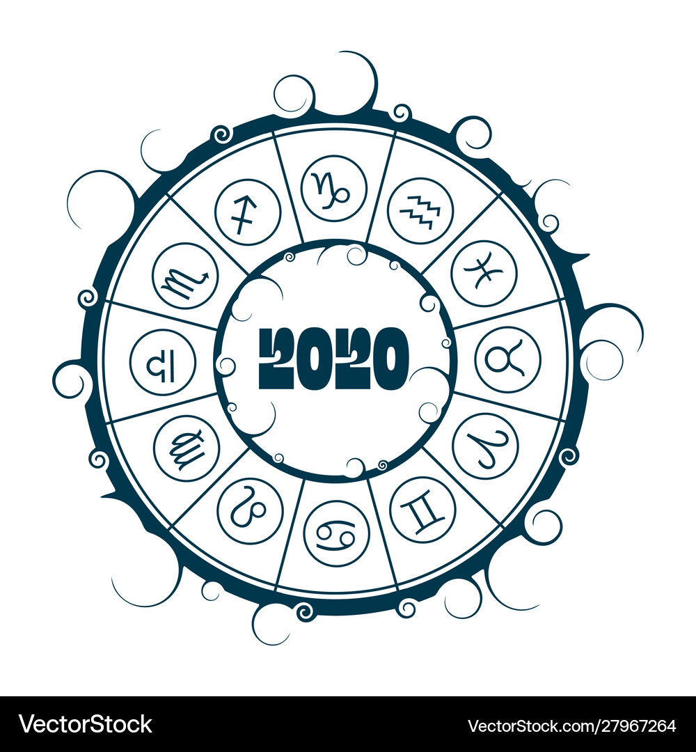 Zodiac circle concept Royalty Free Vector Image