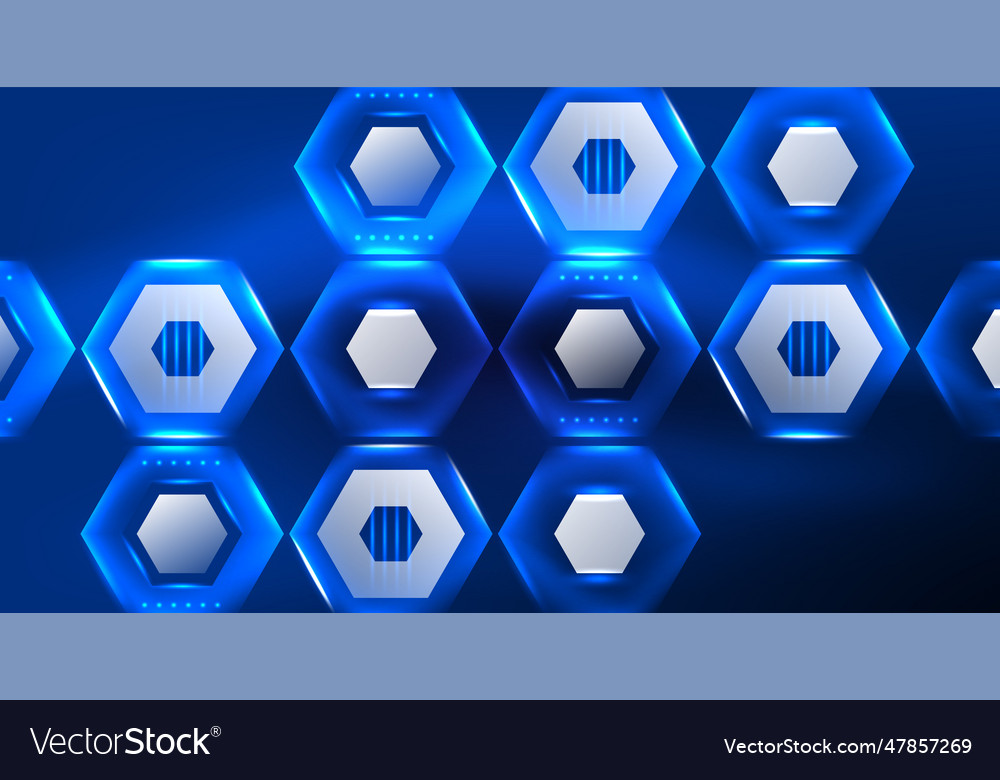 Abstract background neon hexagon Royalty Free Vector Image