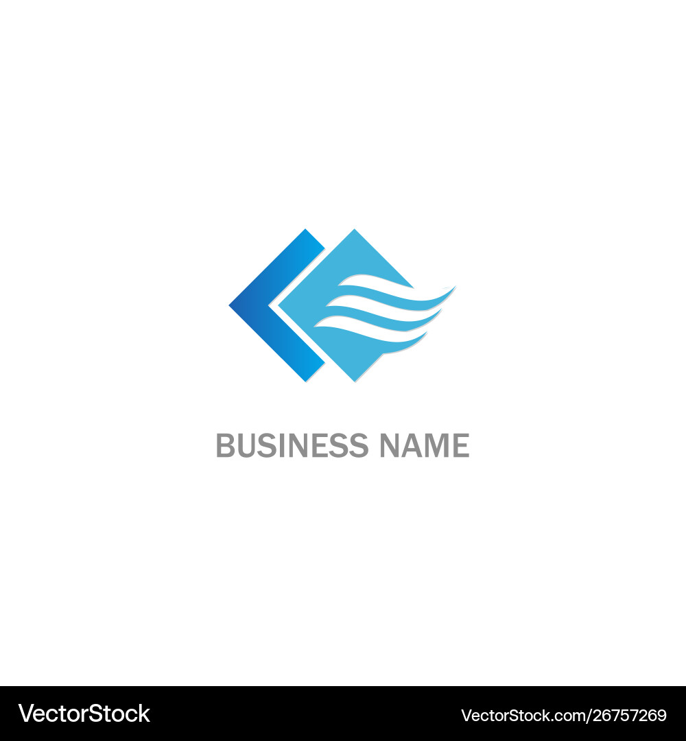 Air flow wave square logo Royalty Free Vector Image