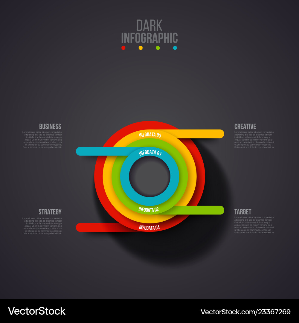 Creative concept for dark infographic business Vector Image