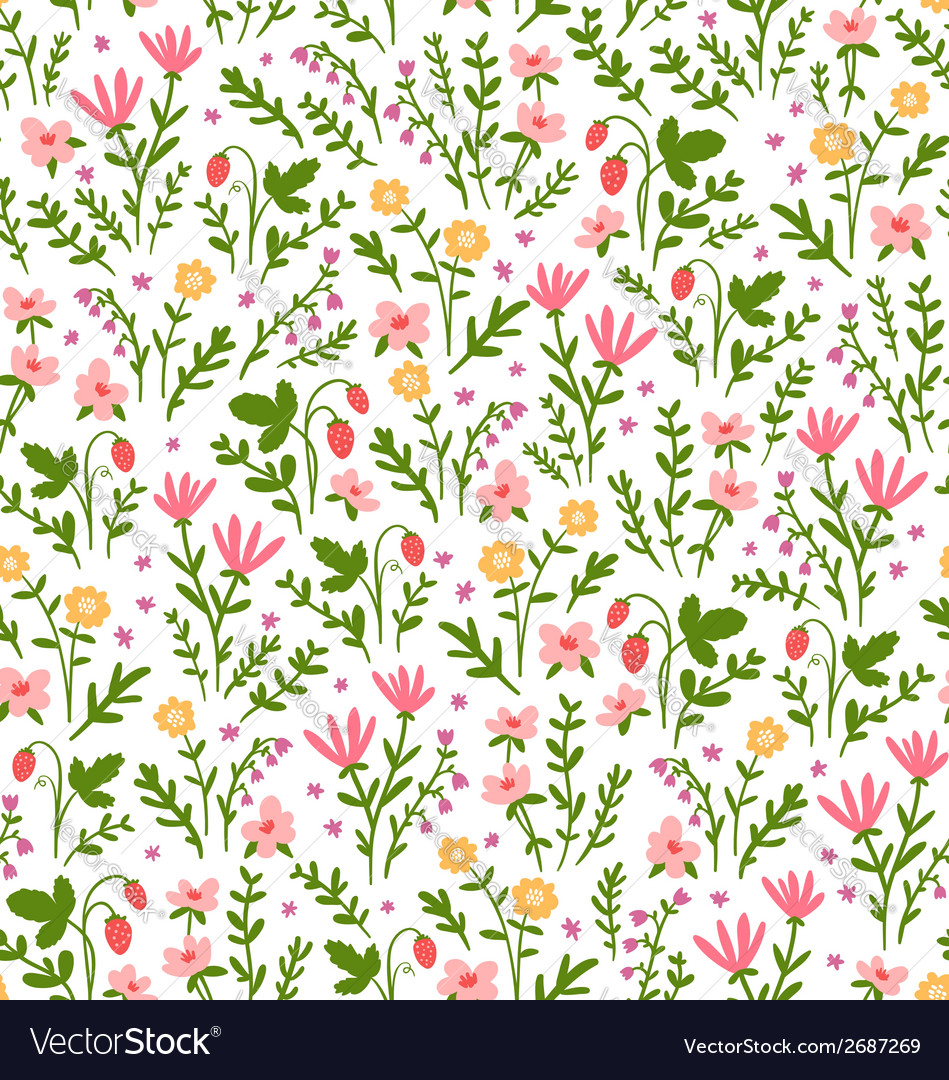 Strawberry fields Royalty Free Vector Image - VectorStock