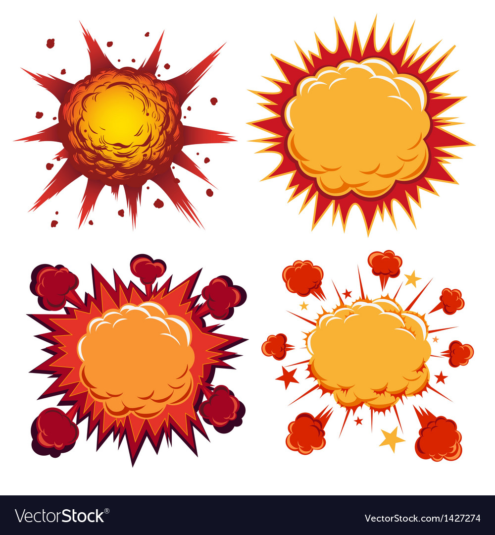 Boom comic book explosion elements Royalty Free Vector Image