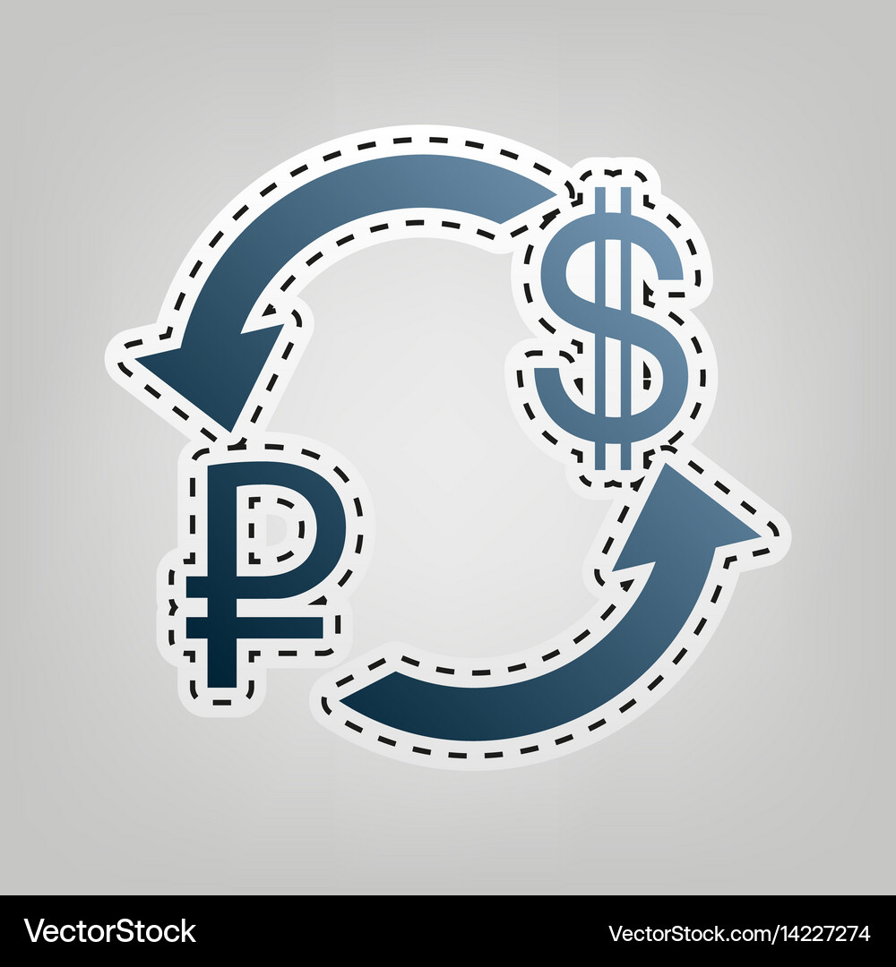 Currency exchange sign ruble and us dollar Vector Image