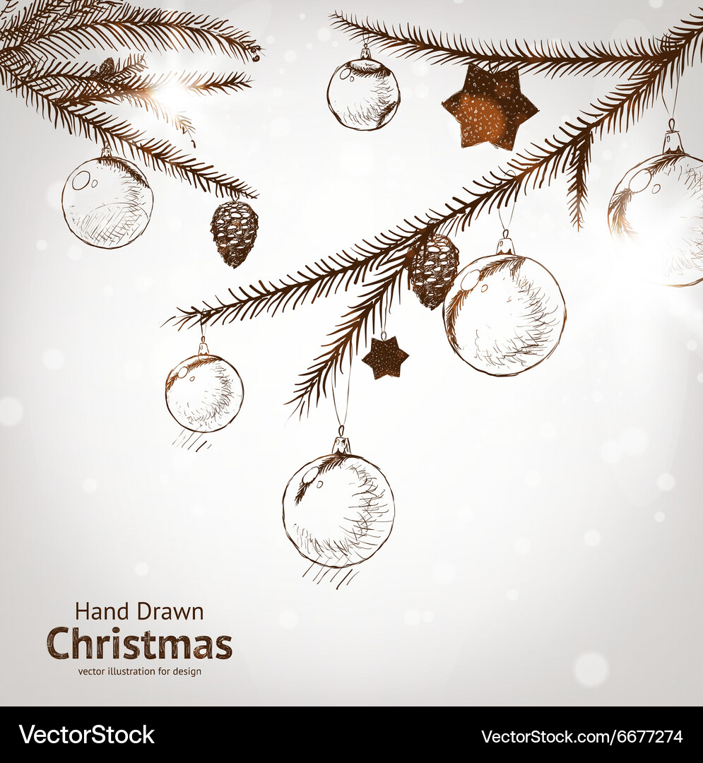 Hand drawn christmas background Royalty Free Vector Image