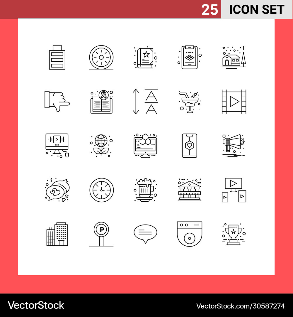 Pack 25 creative lines dislike house baby Vector Image