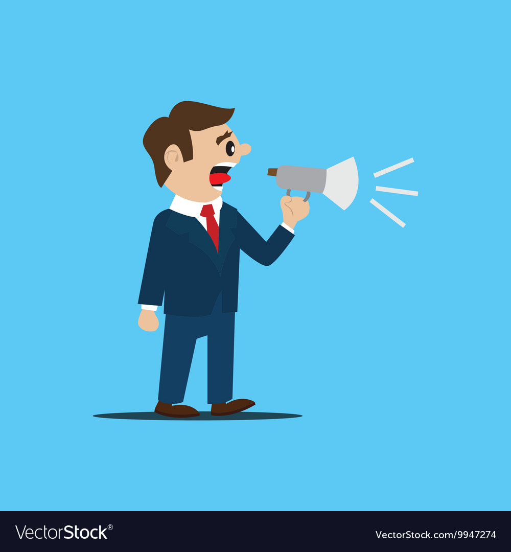Person making statement Royalty Free Vector Image