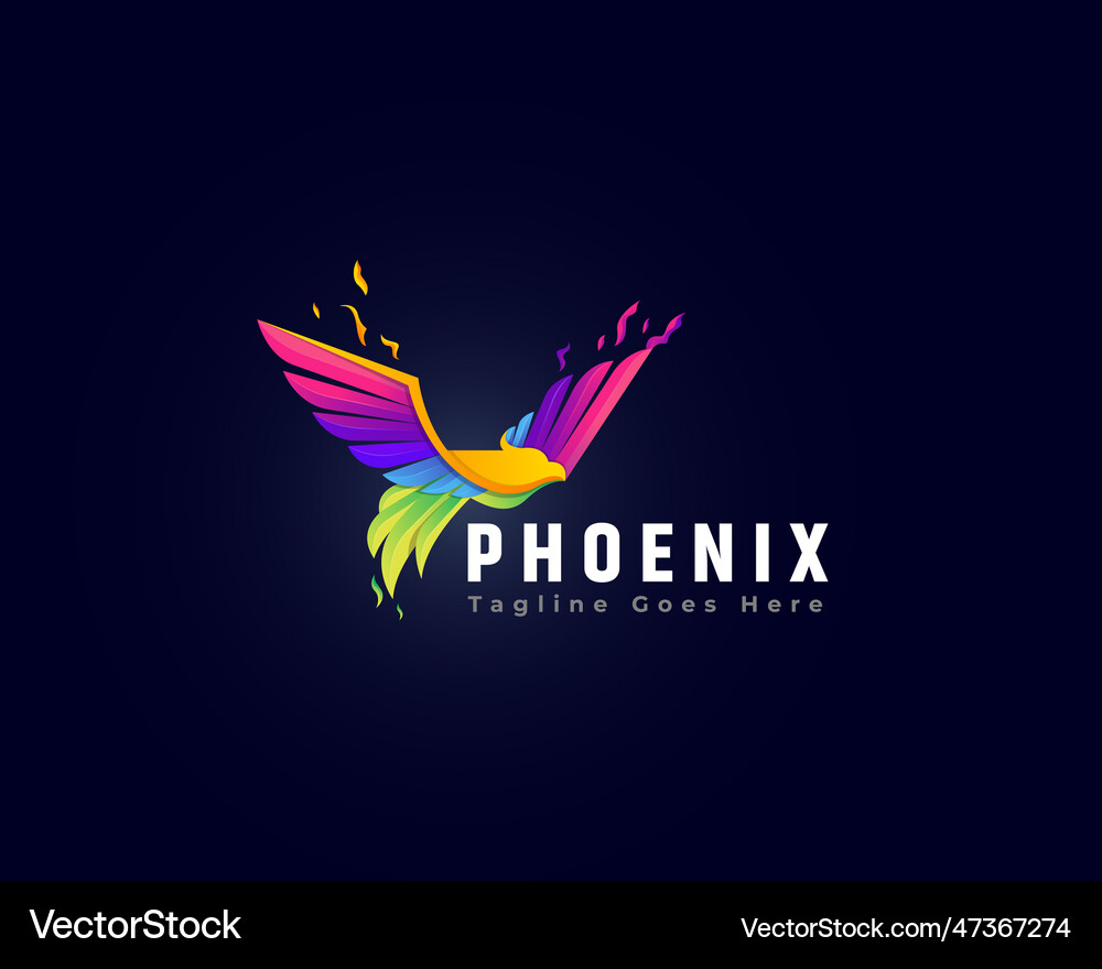Phoenix logo template design Royalty Free Vector Image