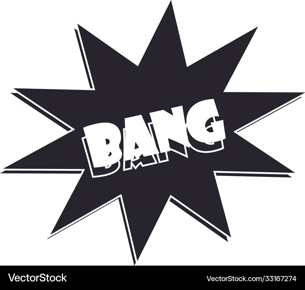 Slang bubbles bang comic text over white Vector Image