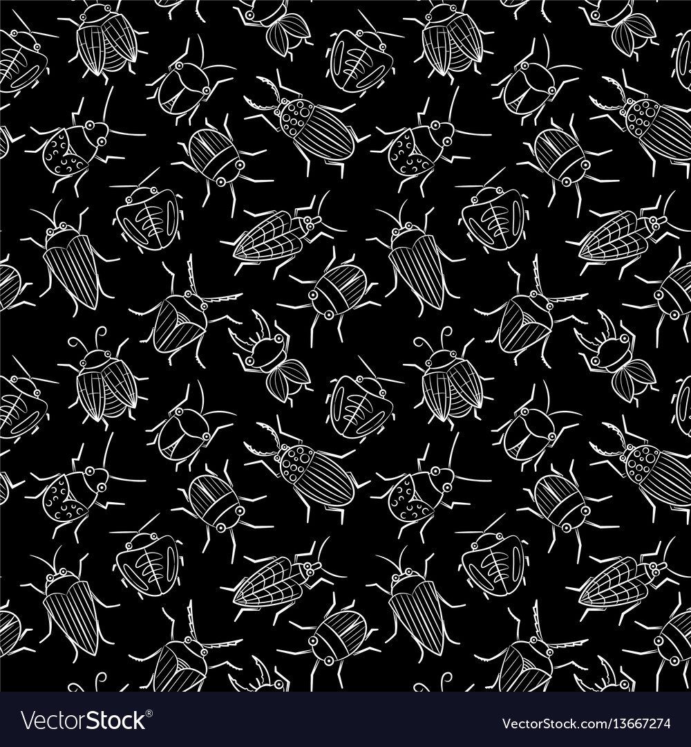 Small funny bugs seamless pattern Royalty Free Vector Image