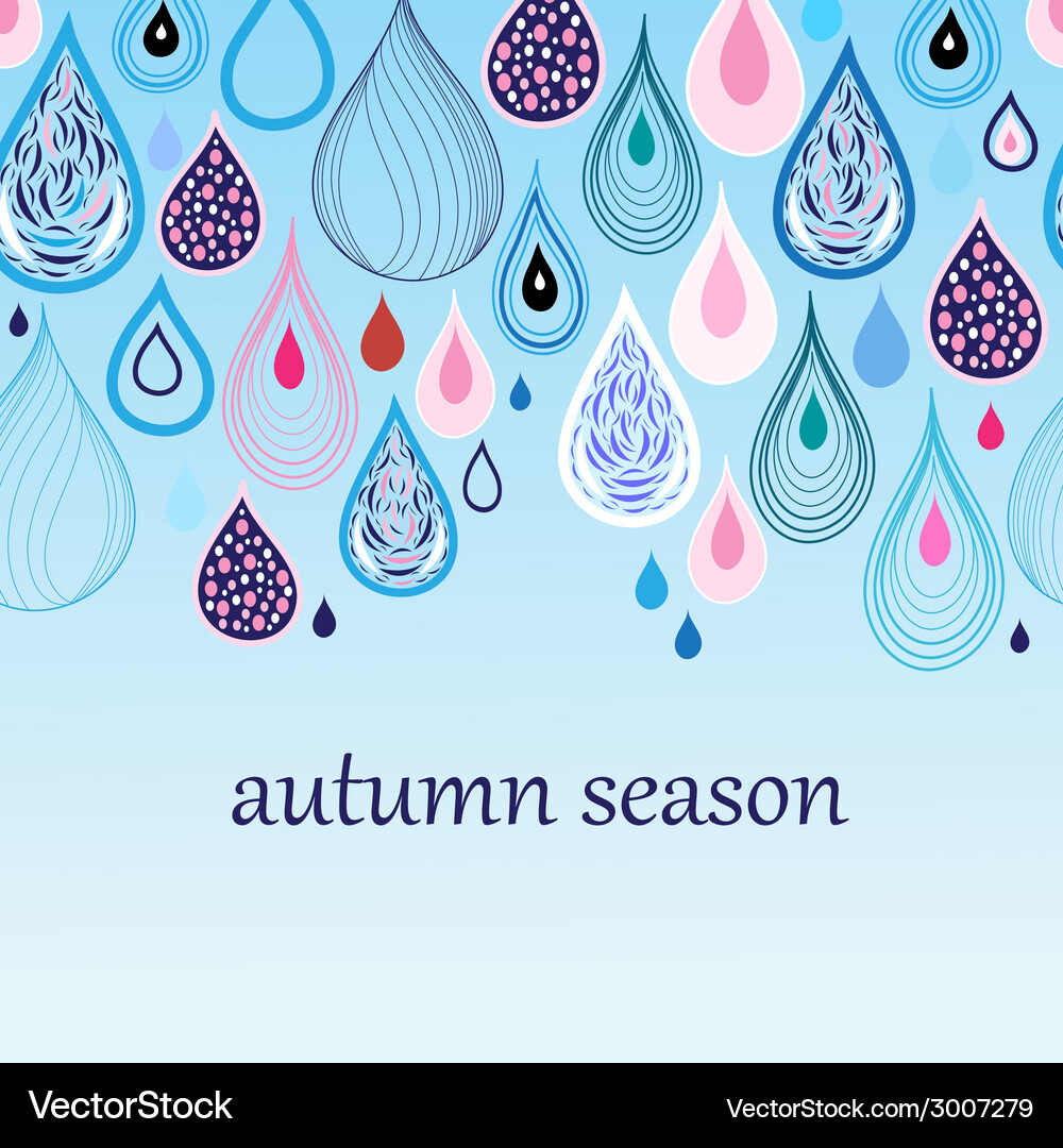 Autumn background with drops Royalty Free Vector Image