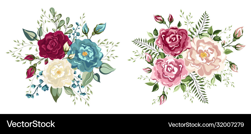 Flower bouquet collection Royalty Free Vector Image