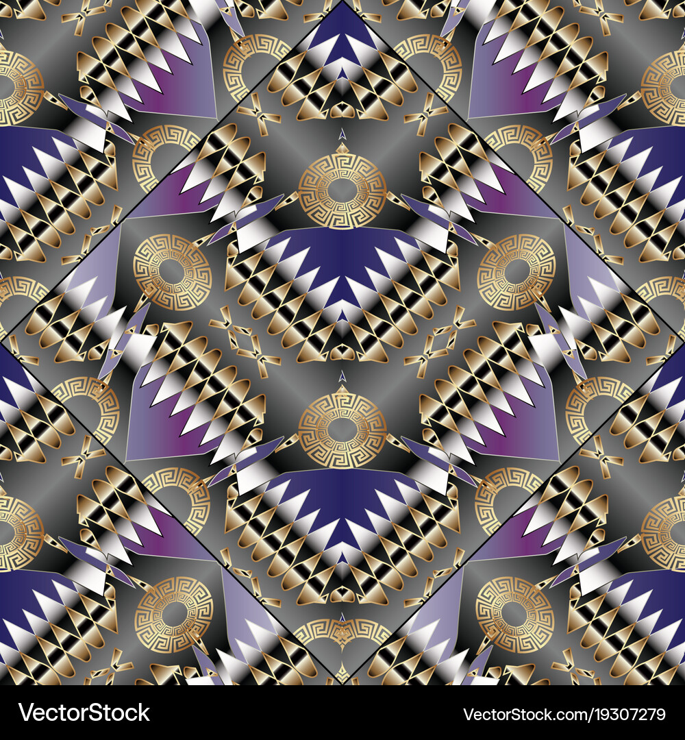 Greek key meander seamless pattern colorful Vector Image