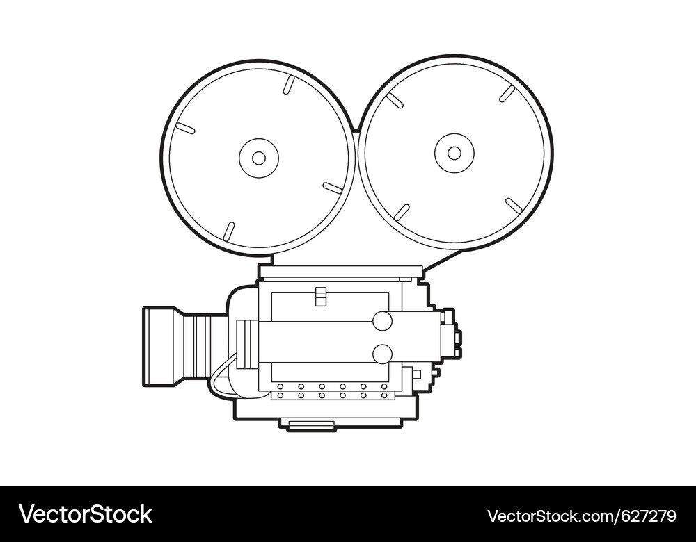 Old movie camera Royalty Free Vector Image - VectorStock