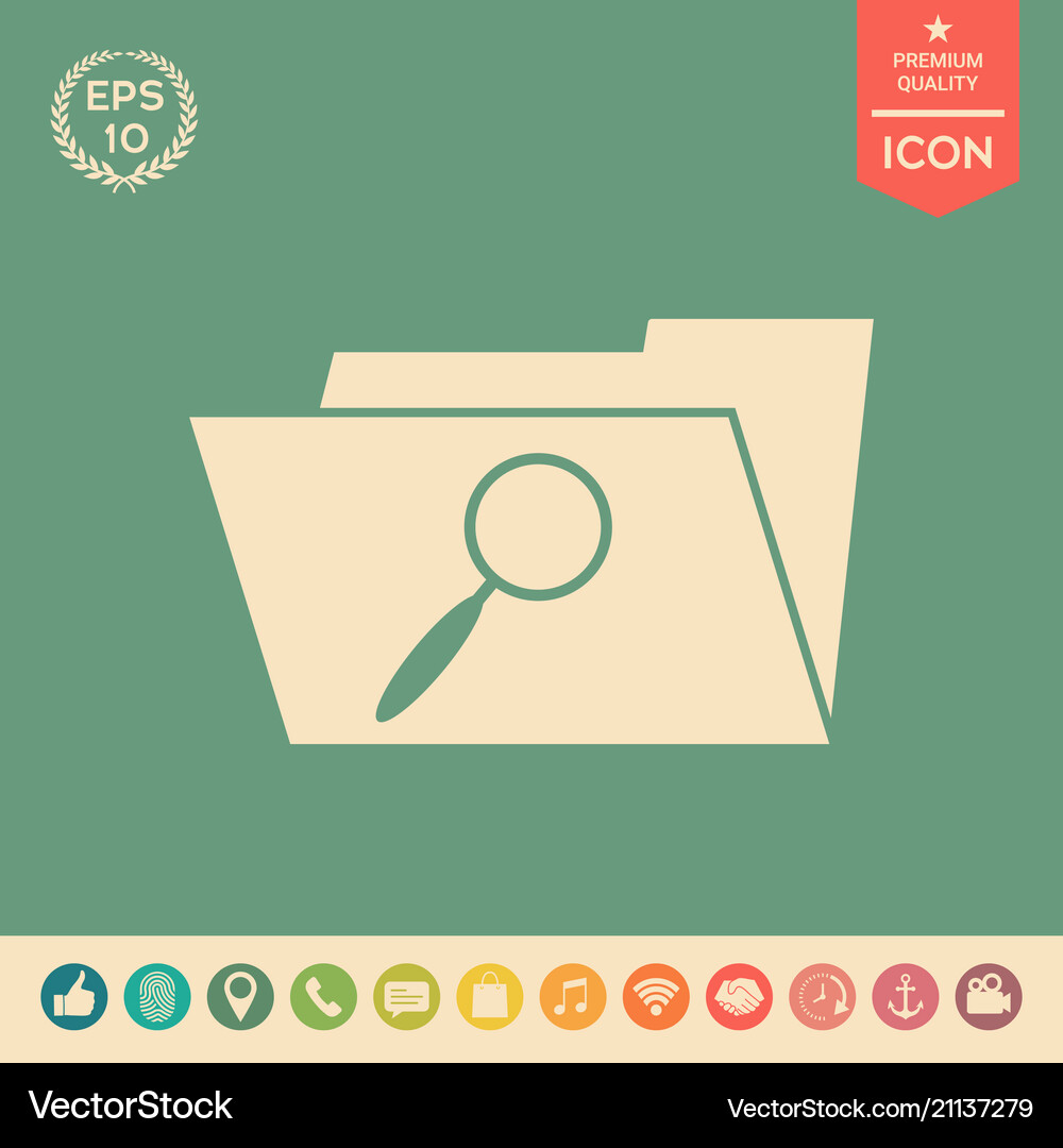 Search folder icon Royalty Free Vector Image - VectorStock