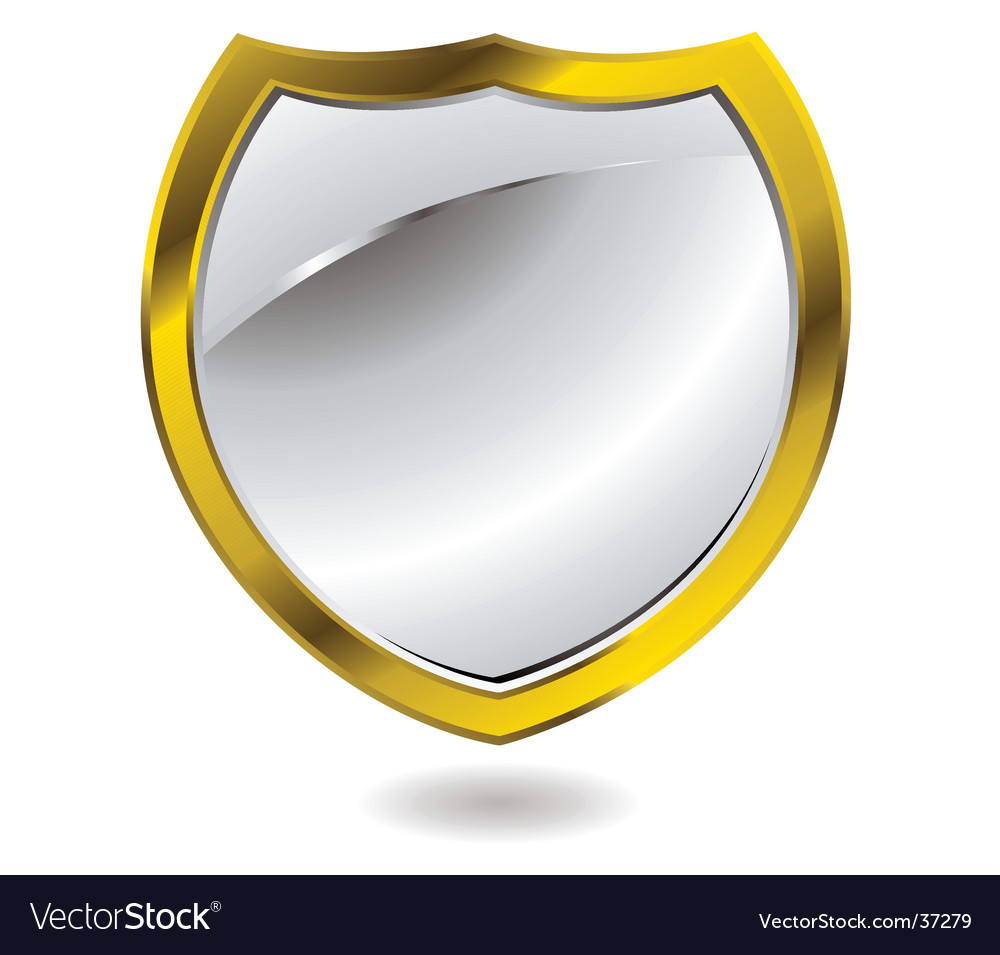 Silver shield Royalty Free Vector Image - VectorStock